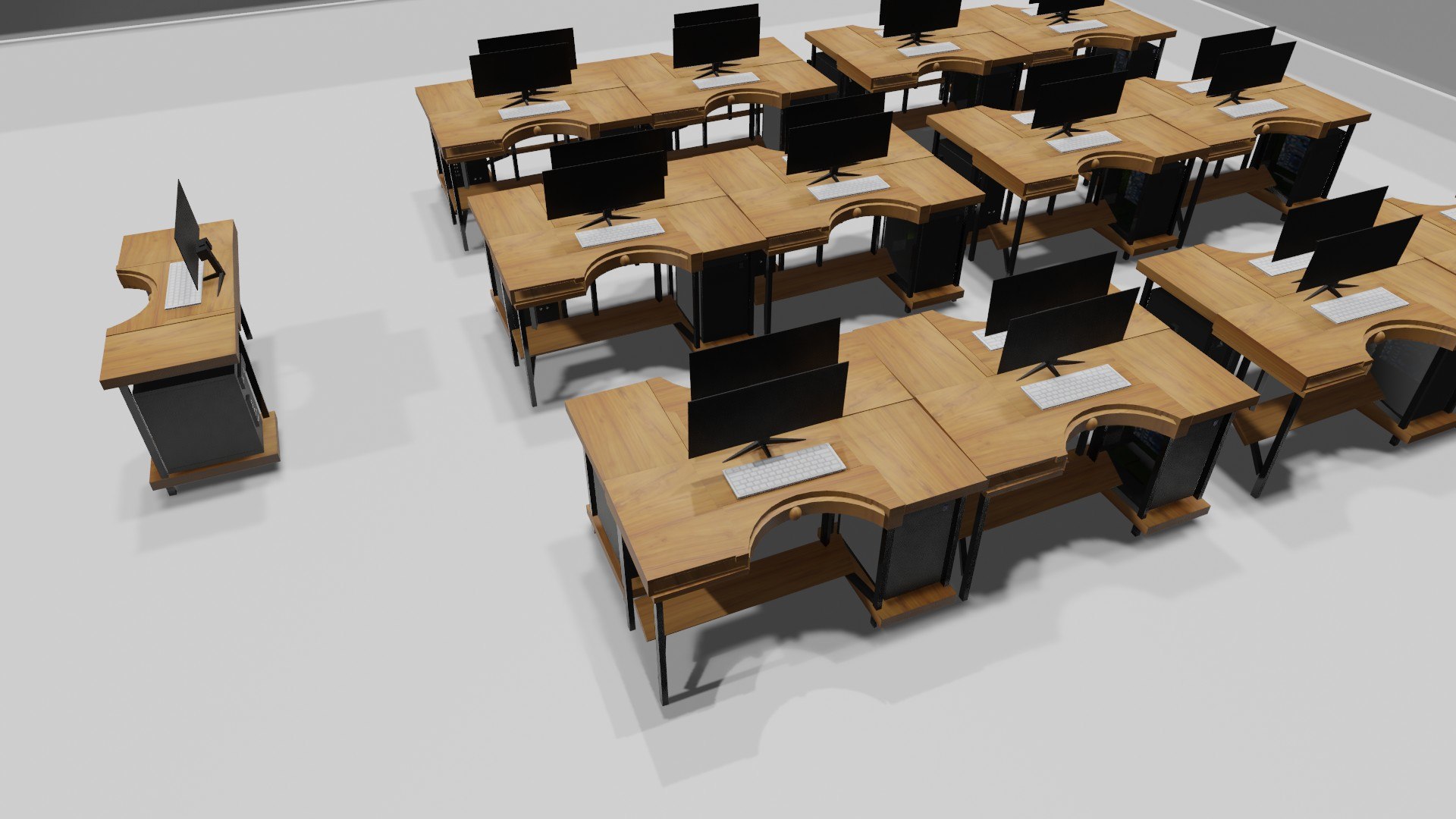 Table Computer Work Simple Furnishings 3D Model - TurboSquid 2029843