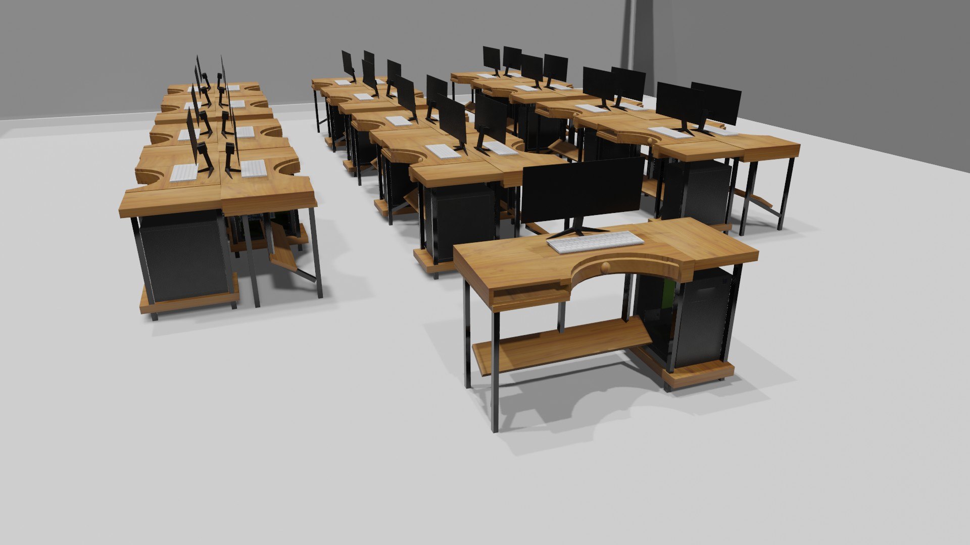 Table Computer Work Simple Furnishings 3D Model - TurboSquid 2029843