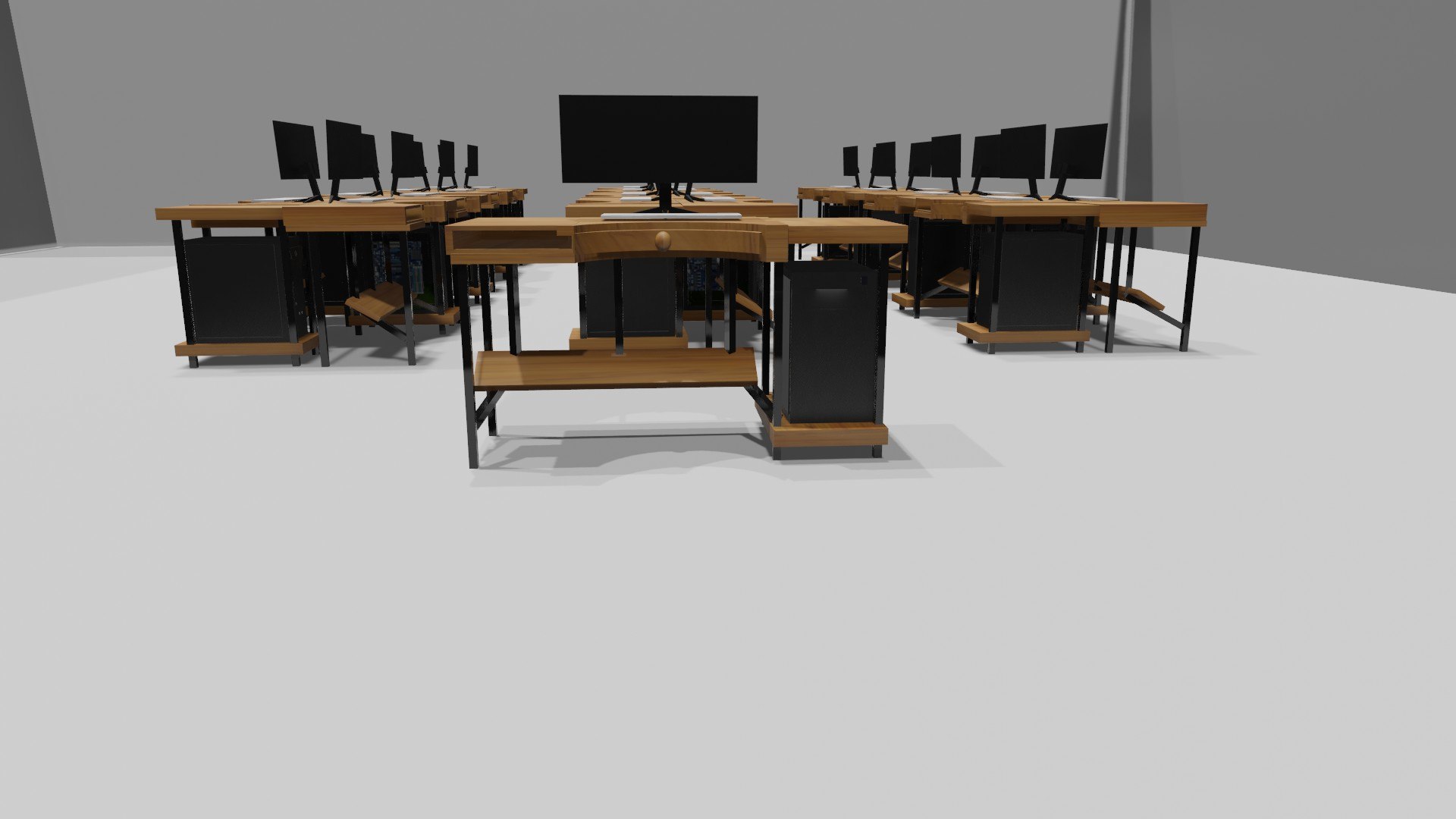 Table Computer Work Simple Furnishings 3D Model - TurboSquid 2029843