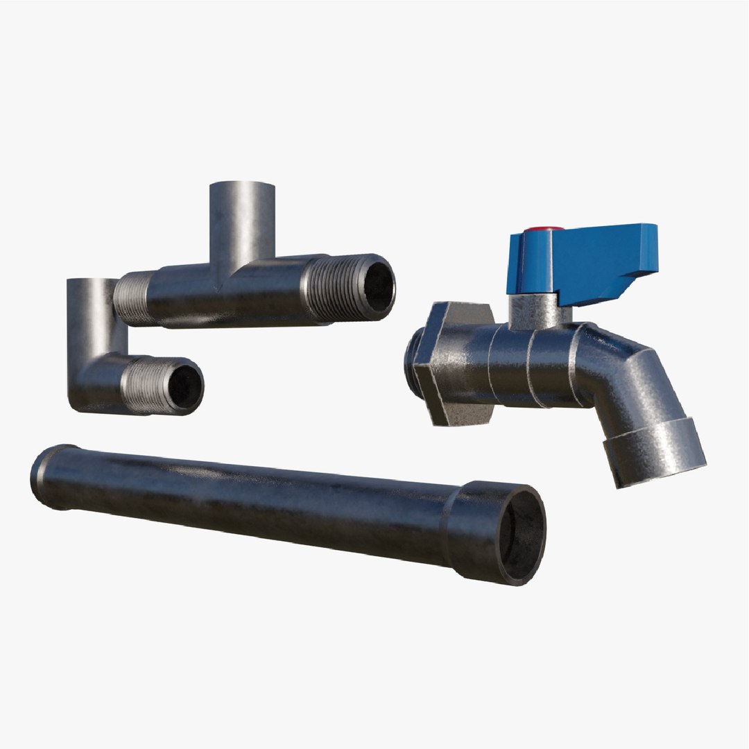 Tap Water And Pipe 3D Model - TurboSquid 1941586