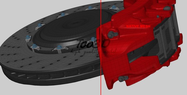 3d model ventilated brake caliper