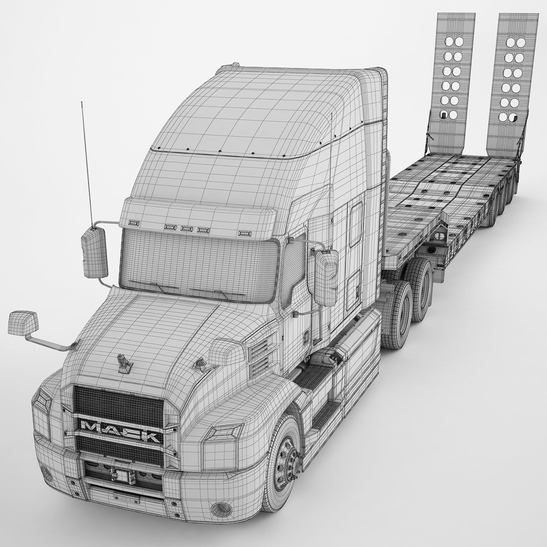 3D Mack Anthem 70 Sleeper 2020 Drake Trailer 02 - TurboSquid 1803129