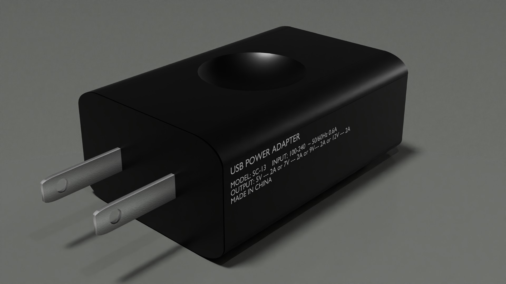 3D USB Power Adapter 02 US Black - TurboSquid 2328741