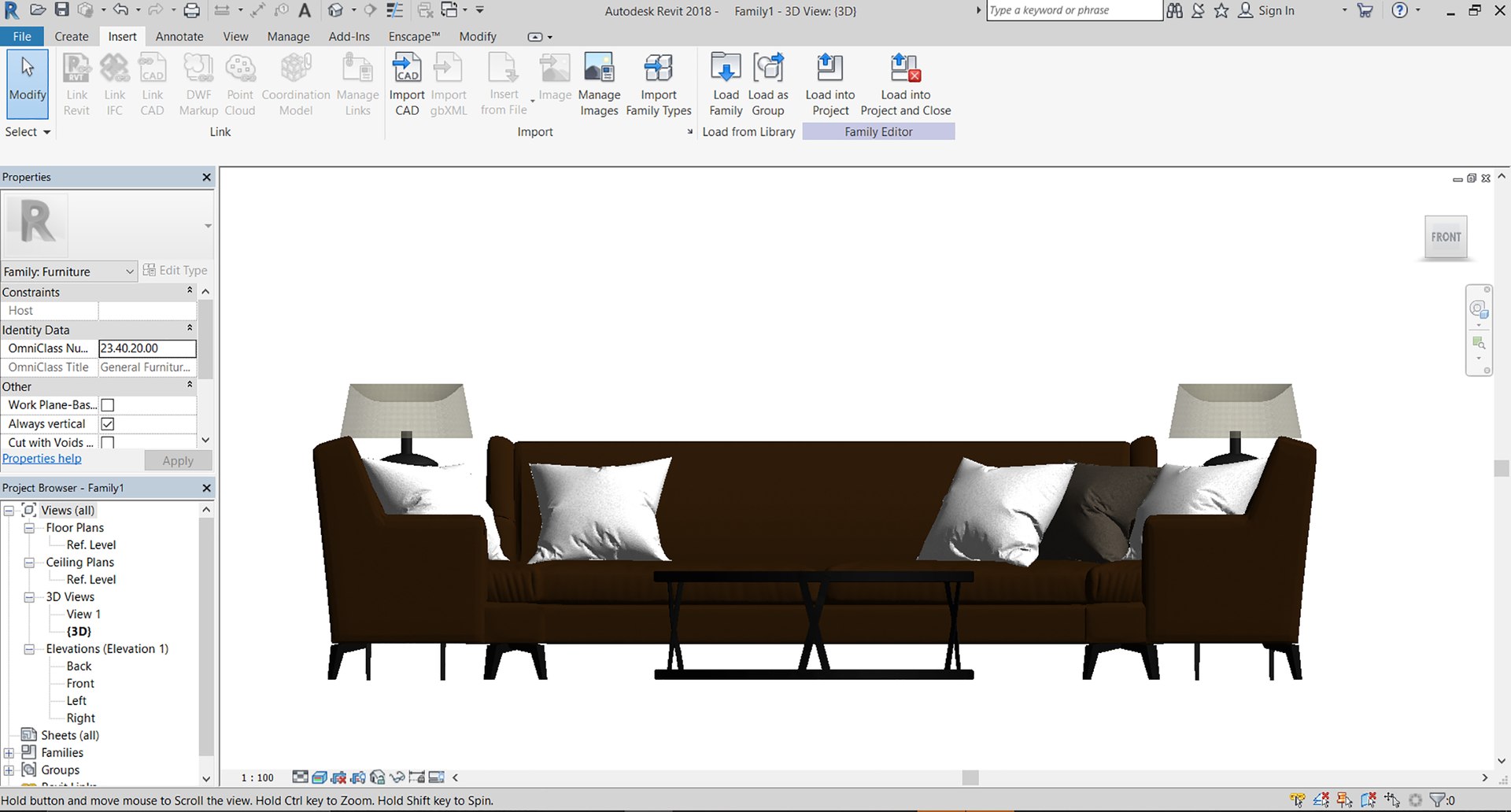 Enzo Sofa Revit Family Model - TurboSquid 2131173