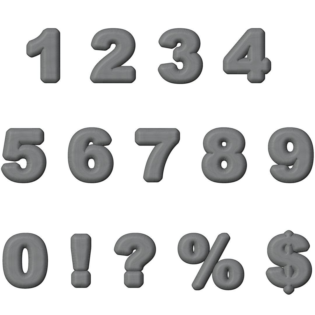 Balloons Numbers 3D Model - TurboSquid 2164657