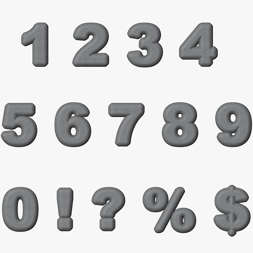 Balloons Numbers 3D Model - TurboSquid 2164657