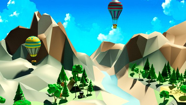 Cartoon Landscapes 3D Models for Download | TurboSquid