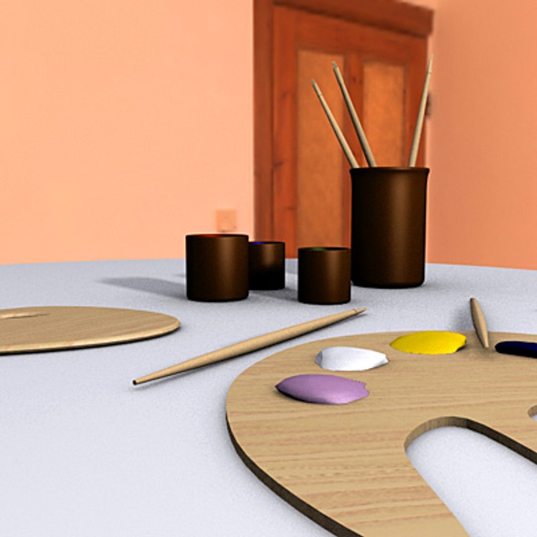 palettes paints paletas y 3d model