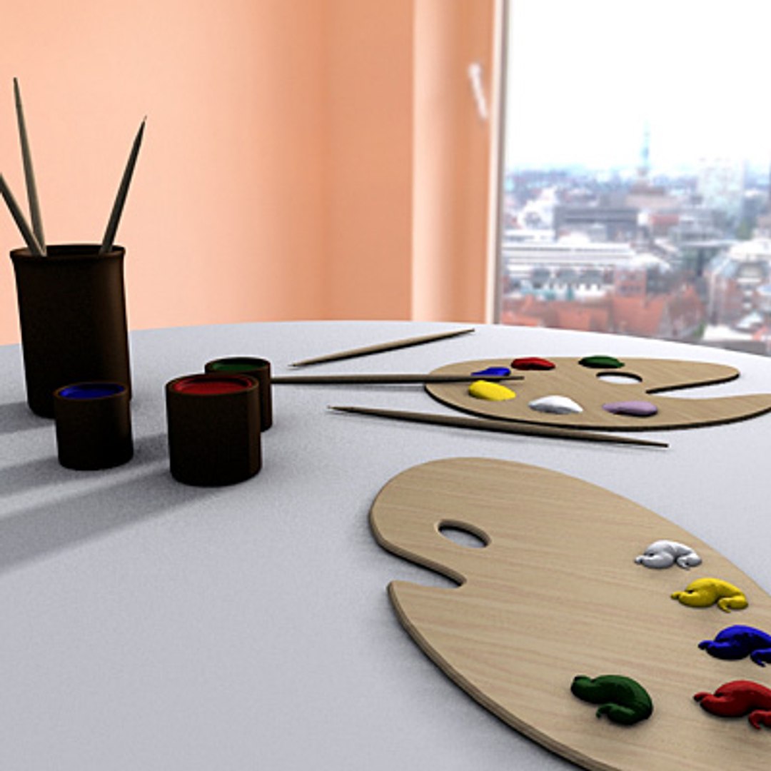 palettes paints paletas y 3d model