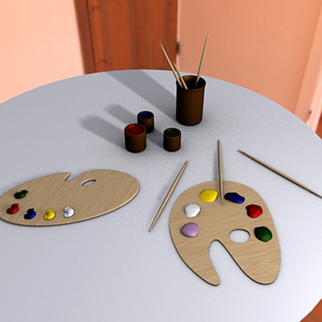 palettes paints paletas y 3d model