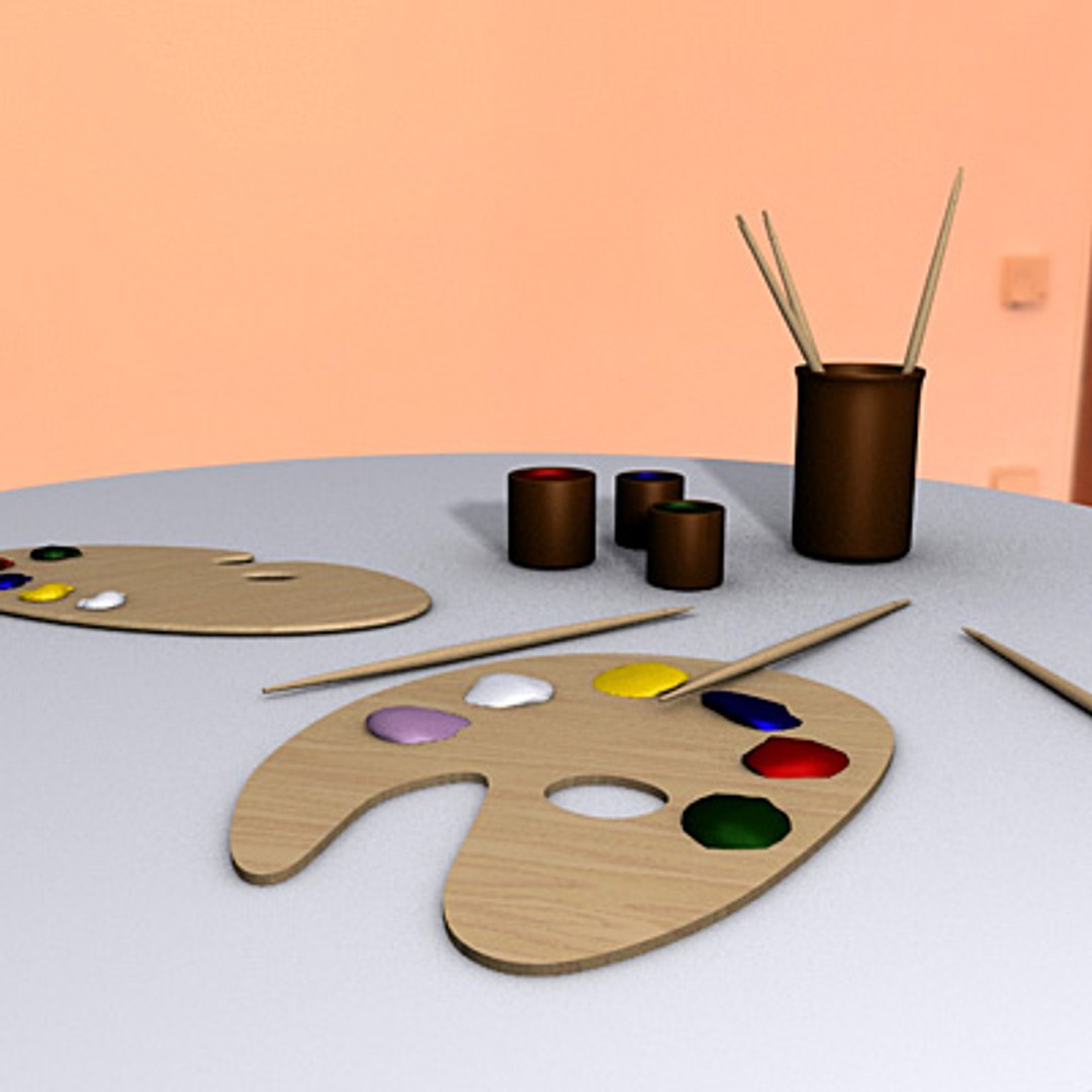palettes paints paletas y 3d model