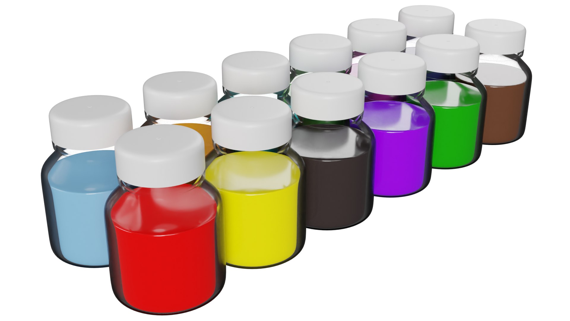 Water Color Bottles 3D Model - TurboSquid 2228947