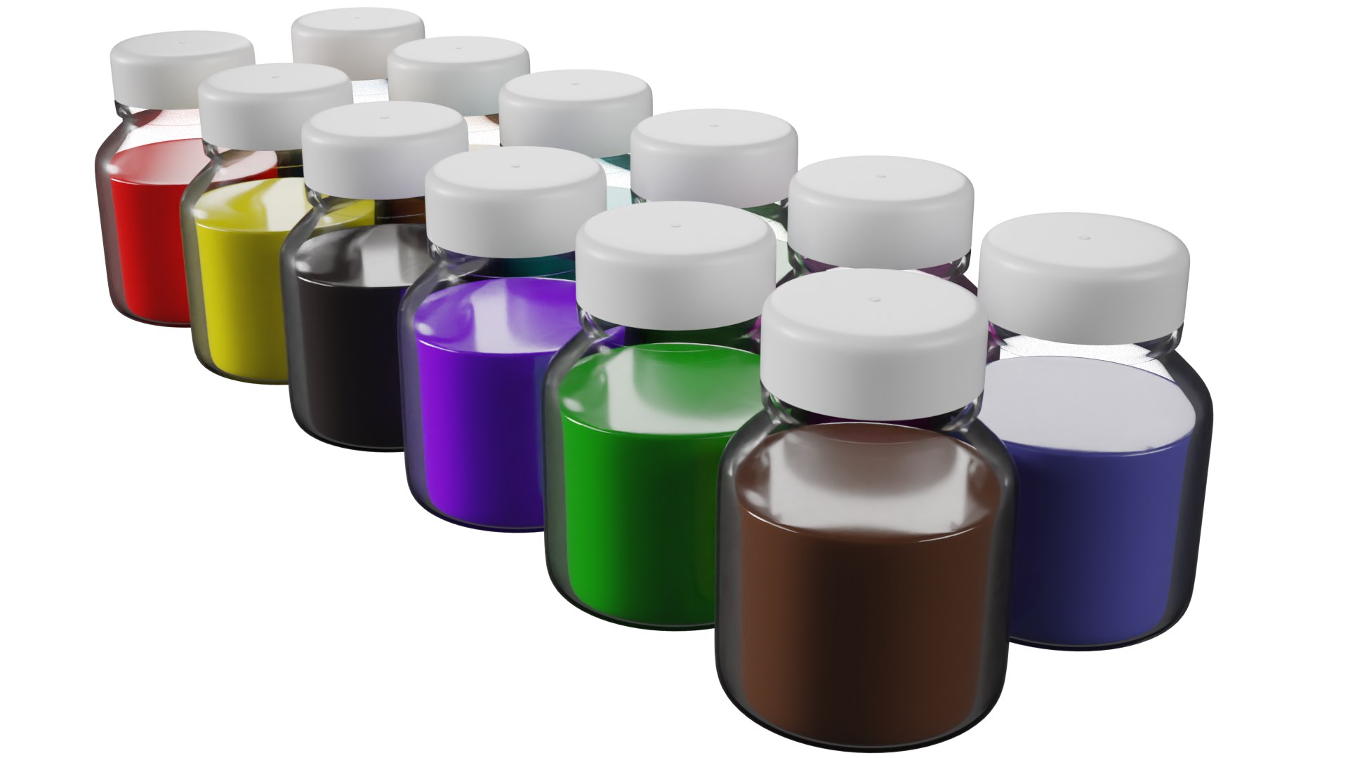 Water Color Bottles 3D Model - TurboSquid 2228947