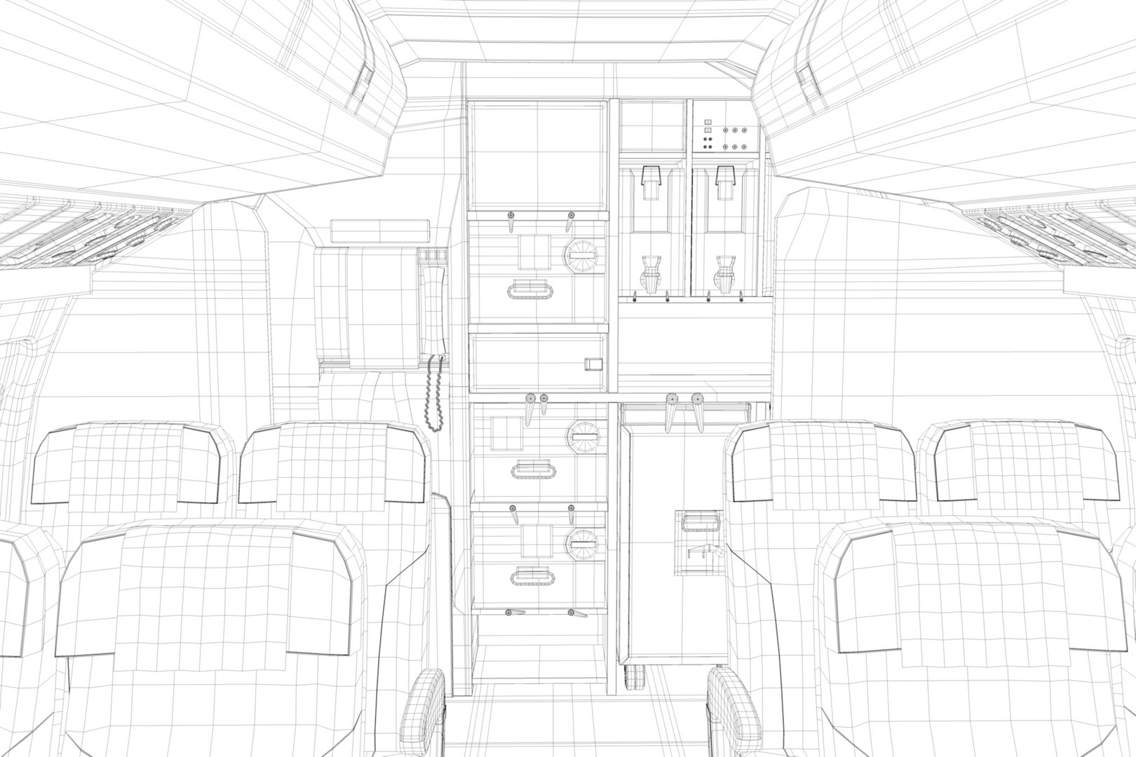 3D Model Airplane Cabin V3 - TurboSquid 1379273