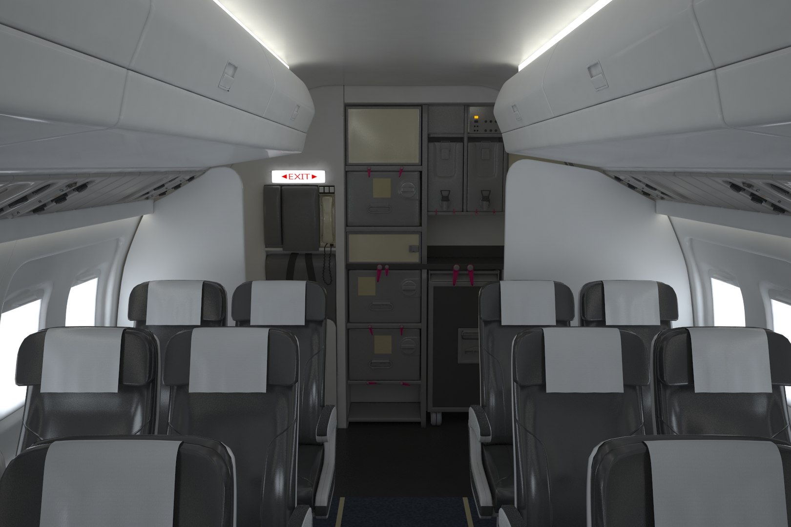 3D Model Airplane Cabin V3 - TurboSquid 1379273