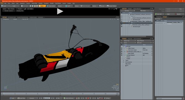 Motorised Carbon Fiber Surfboard model - TurboSquid 1875566