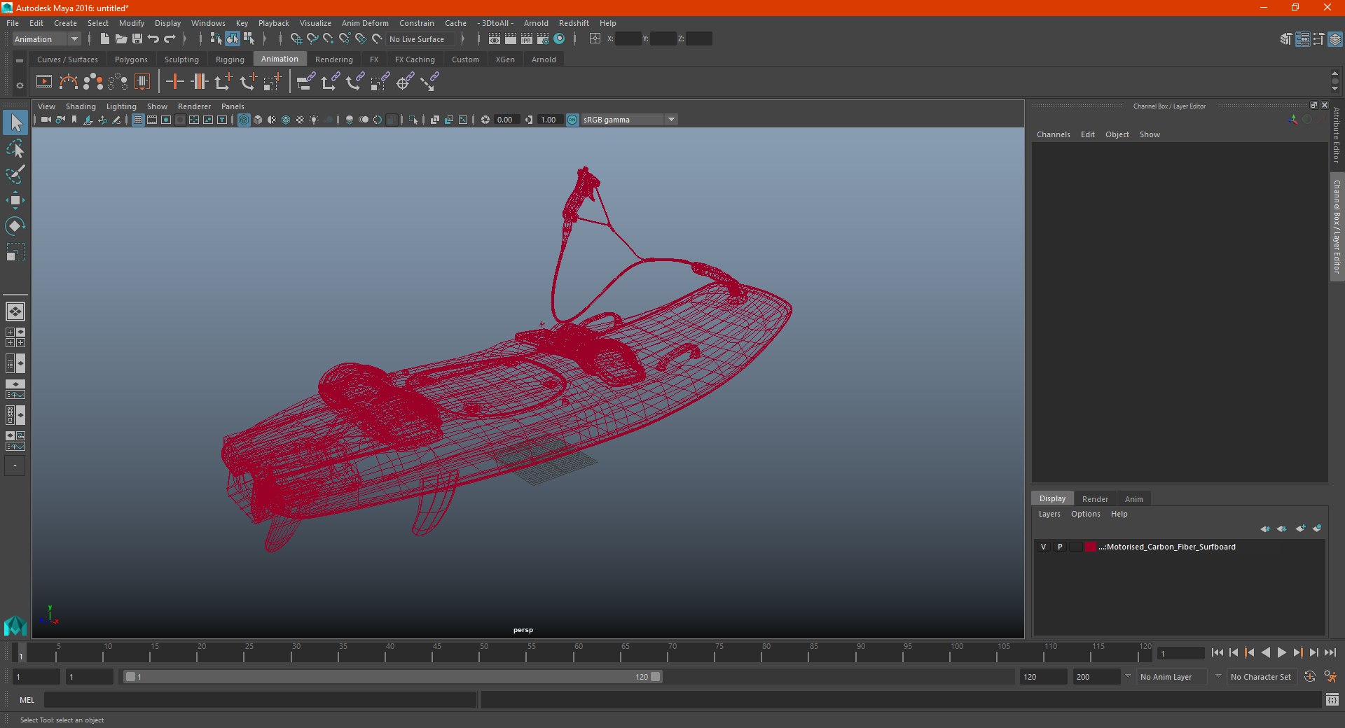 Motorised Carbon Fiber Surfboard model - TurboSquid 1875566
