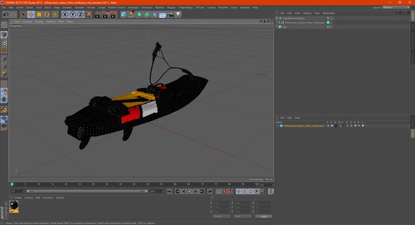 Motorised Carbon Fiber Surfboard model - TurboSquid 1875566