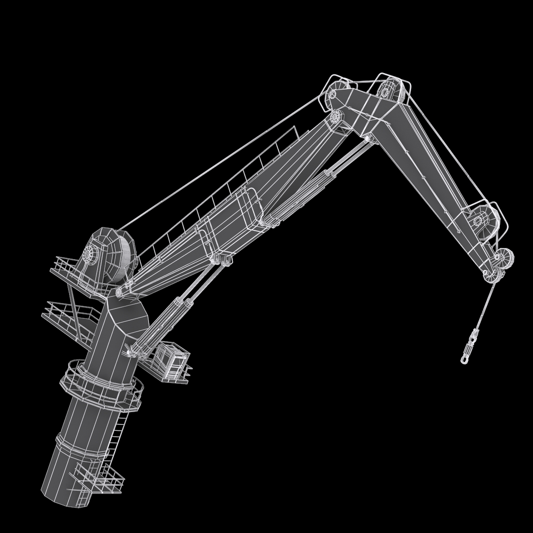 knuckleboom crane 3d max