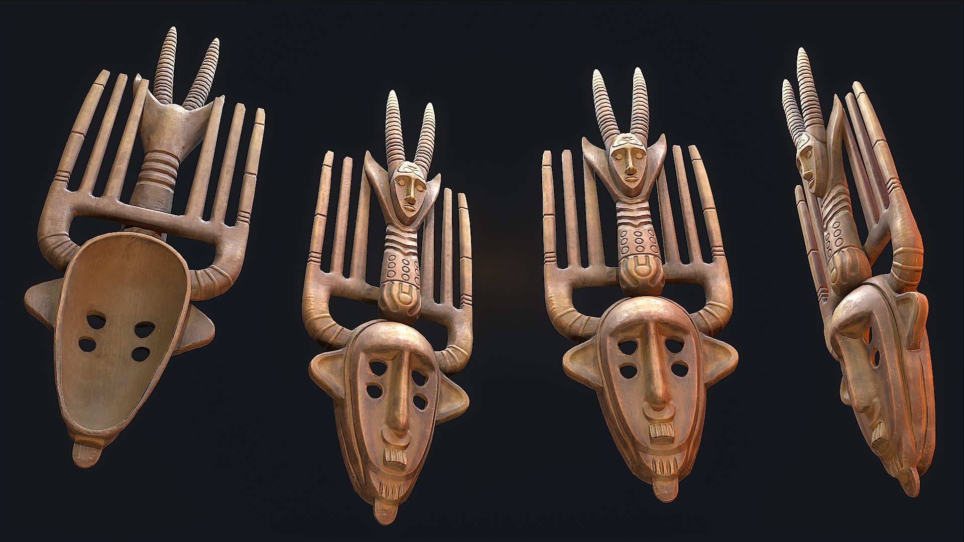 3D African mask 10 - TurboSquid 2173785