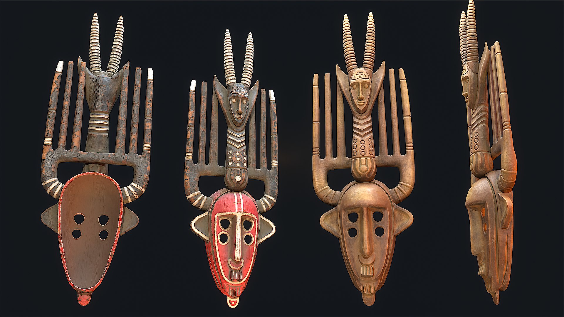 3D African mask 10 - TurboSquid 2173785