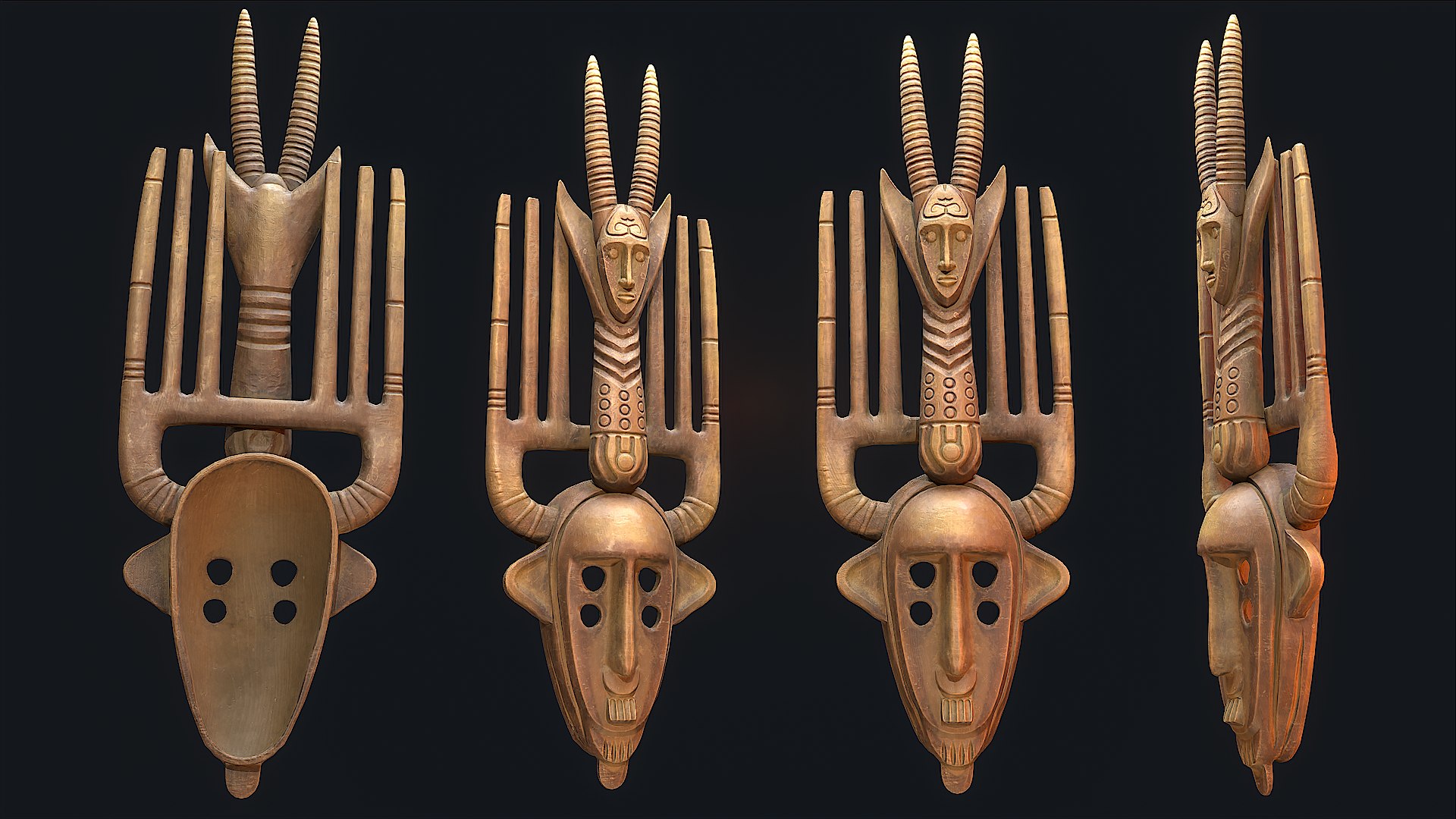 3D African mask 10 - TurboSquid 2173785
