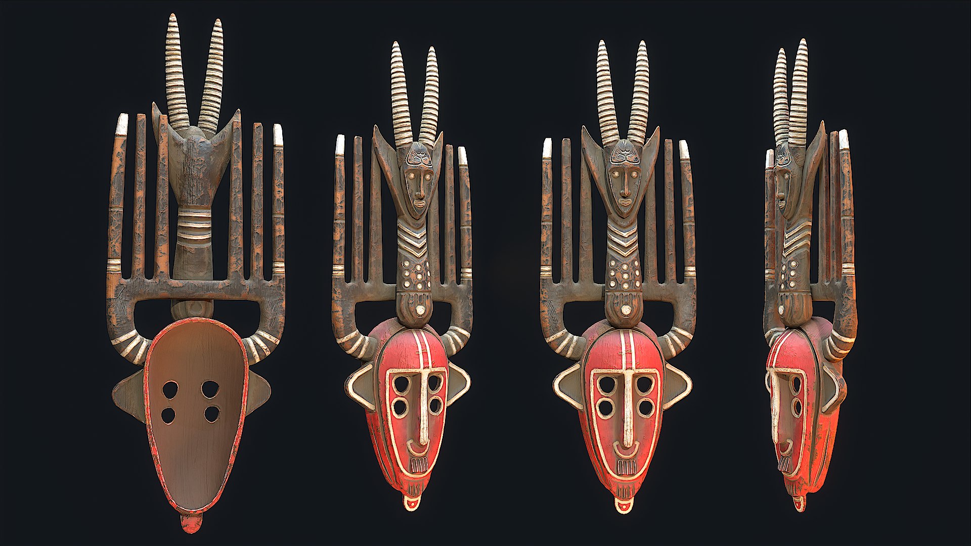 3D African mask 10 - TurboSquid 2173785