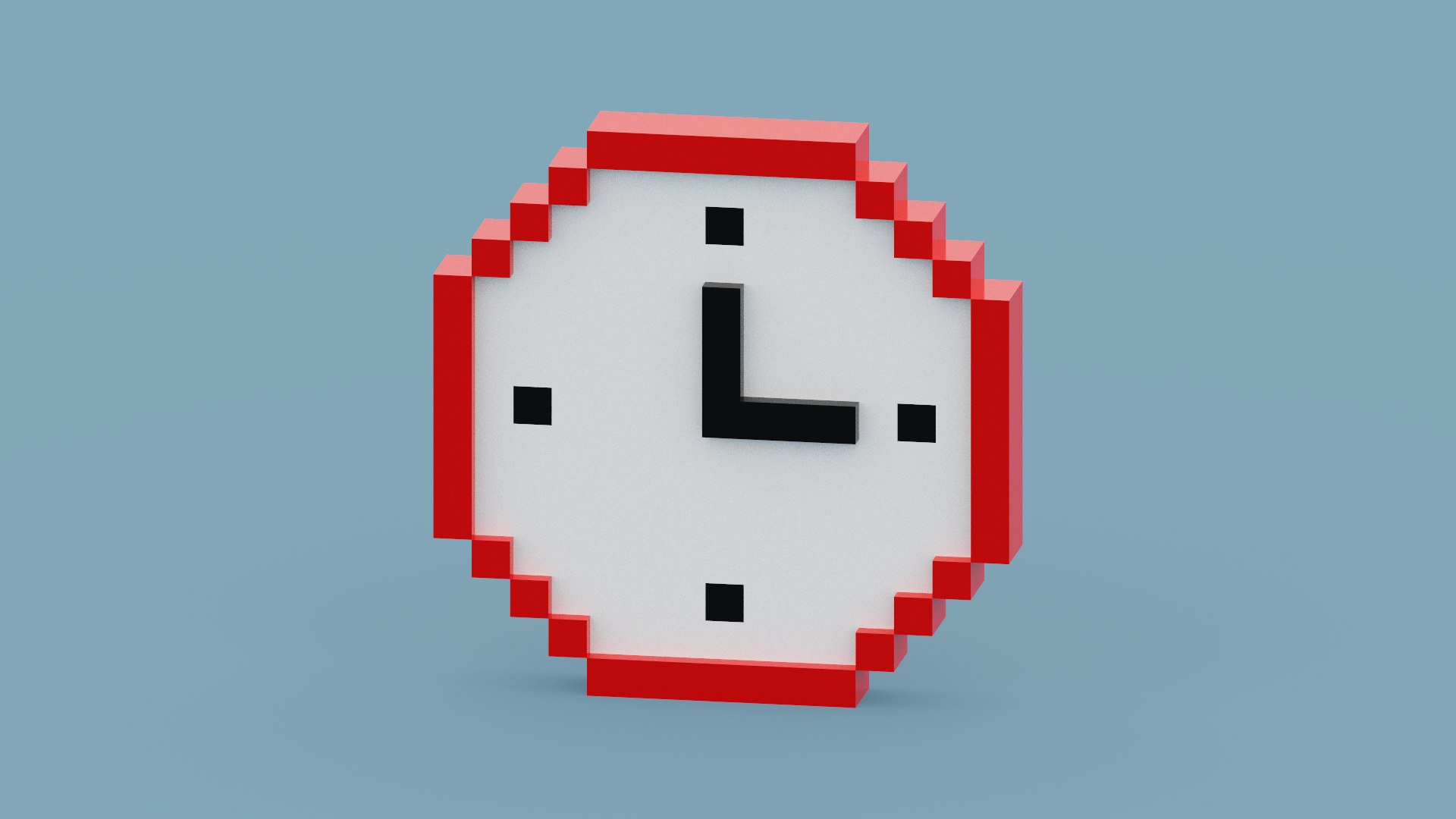 3D Voxel Red Clock Model - TurboSquid 1979641