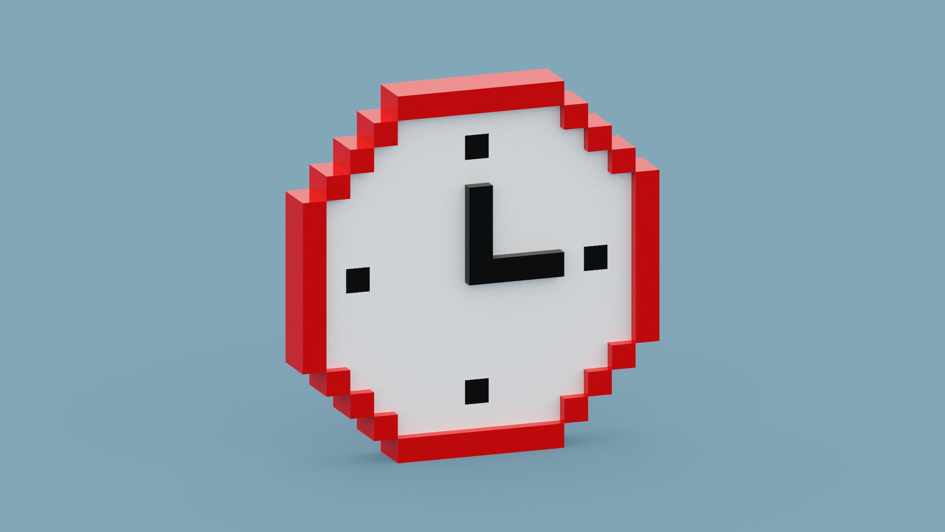 3D Voxel Red Clock Model - TurboSquid 1979641