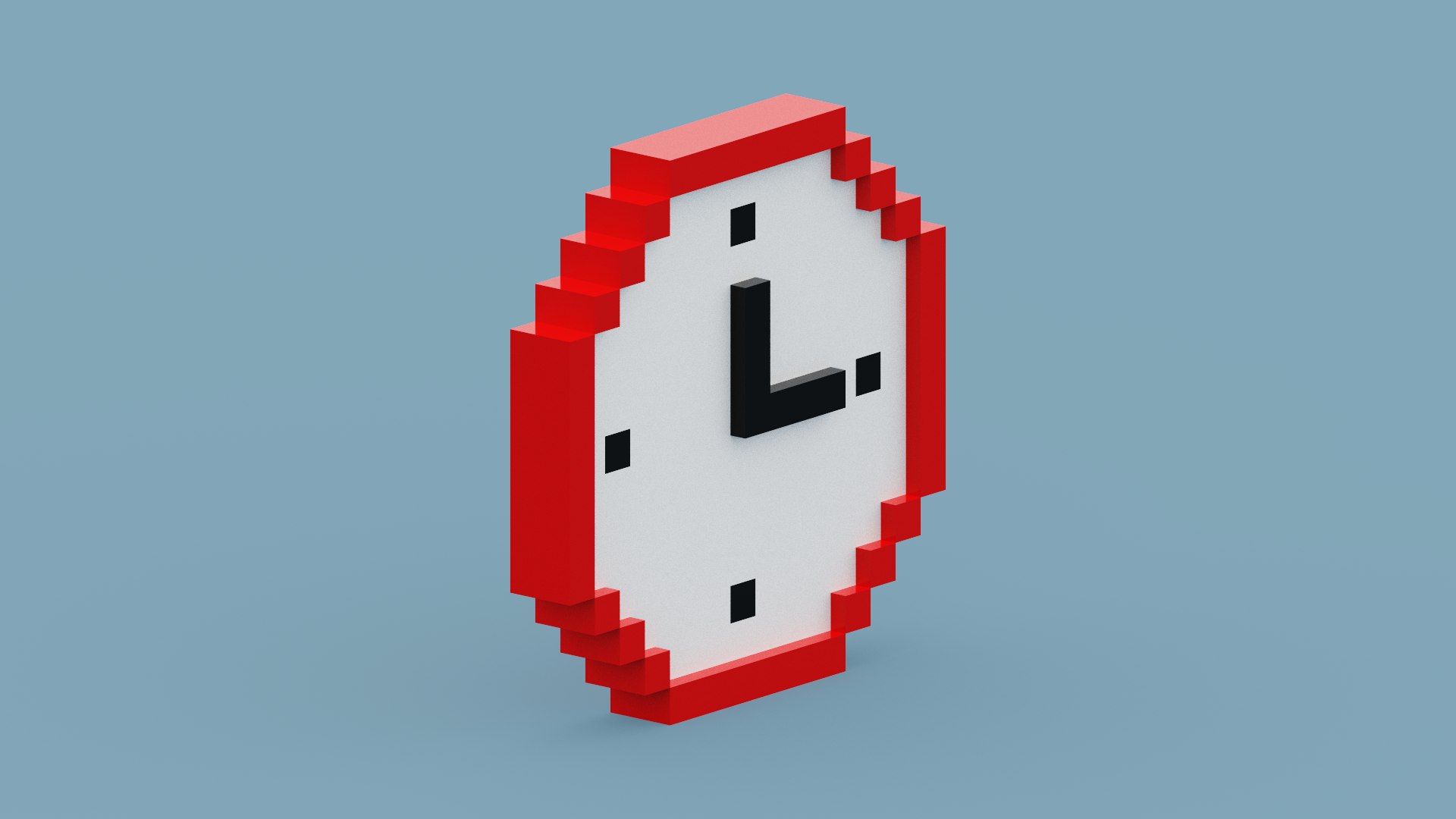 3D Voxel Red Clock Model - TurboSquid 1979641