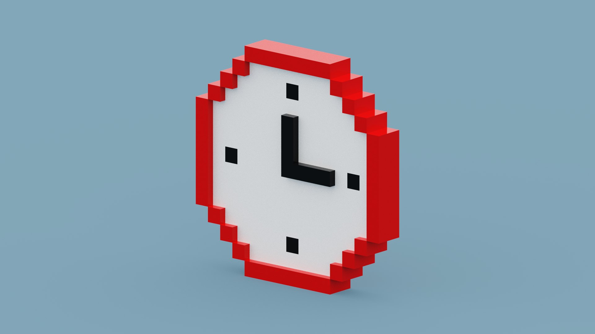 3D Voxel Red Clock Model - TurboSquid 1979641