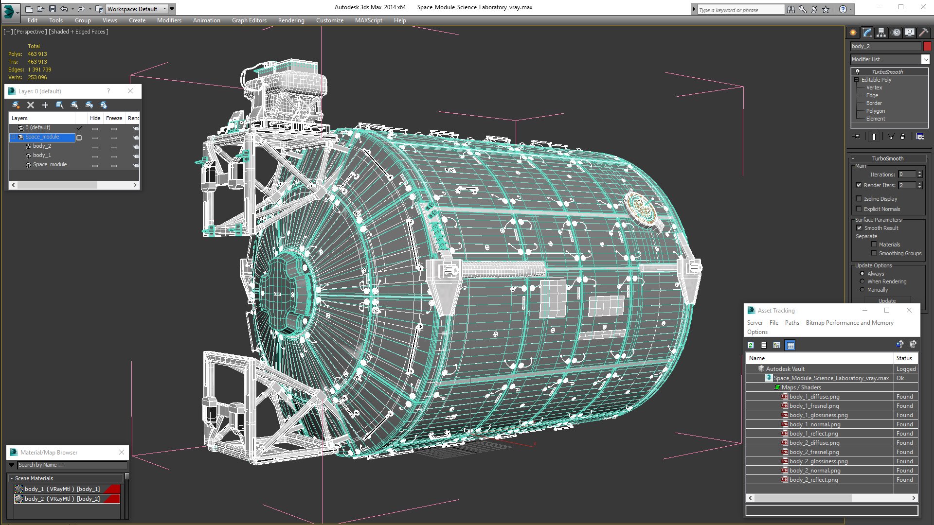 3D Space Module Science Laboratory Model - TurboSquid 1509542