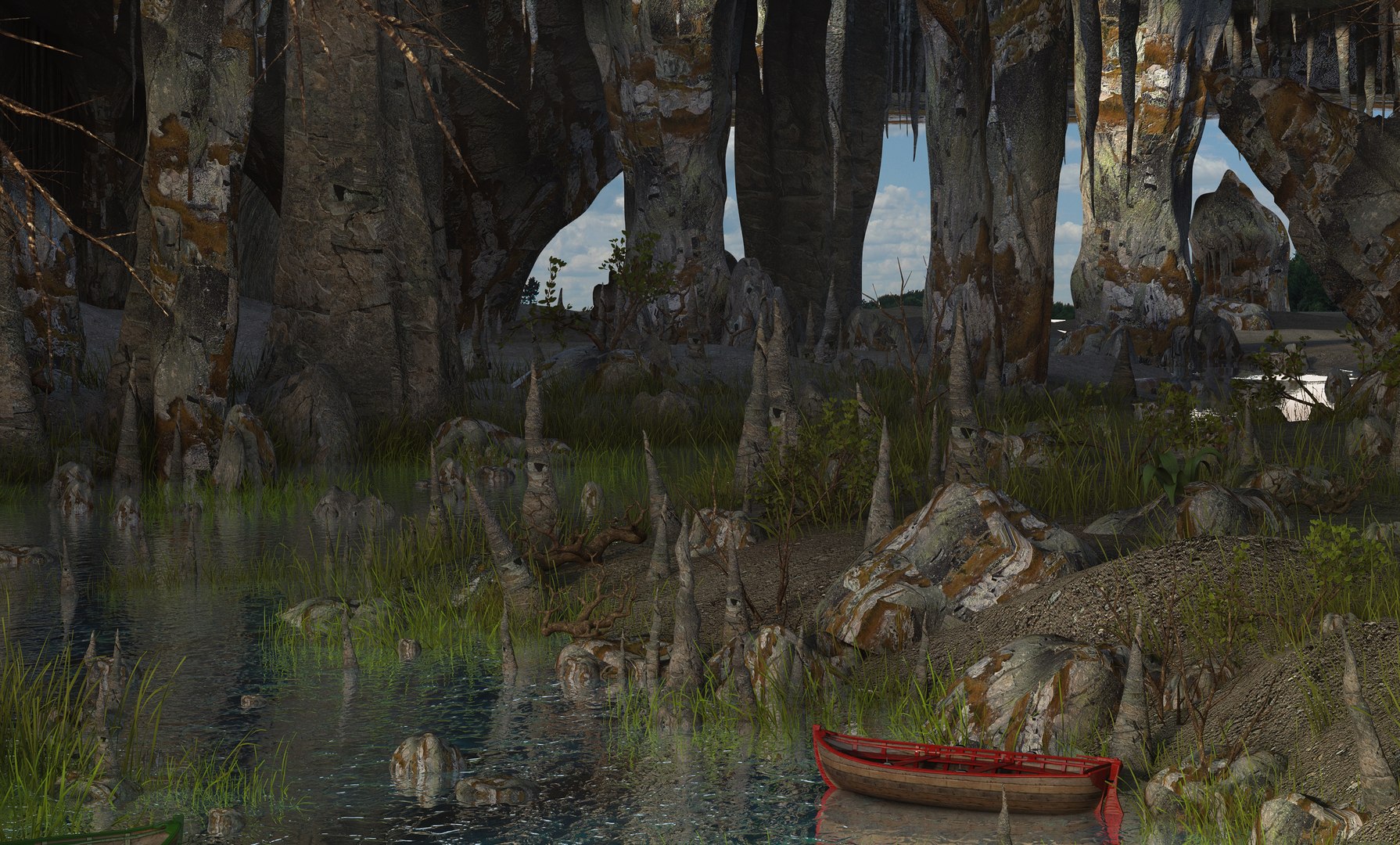 Cave Fantasy River 3D Model - TurboSquid 1391557