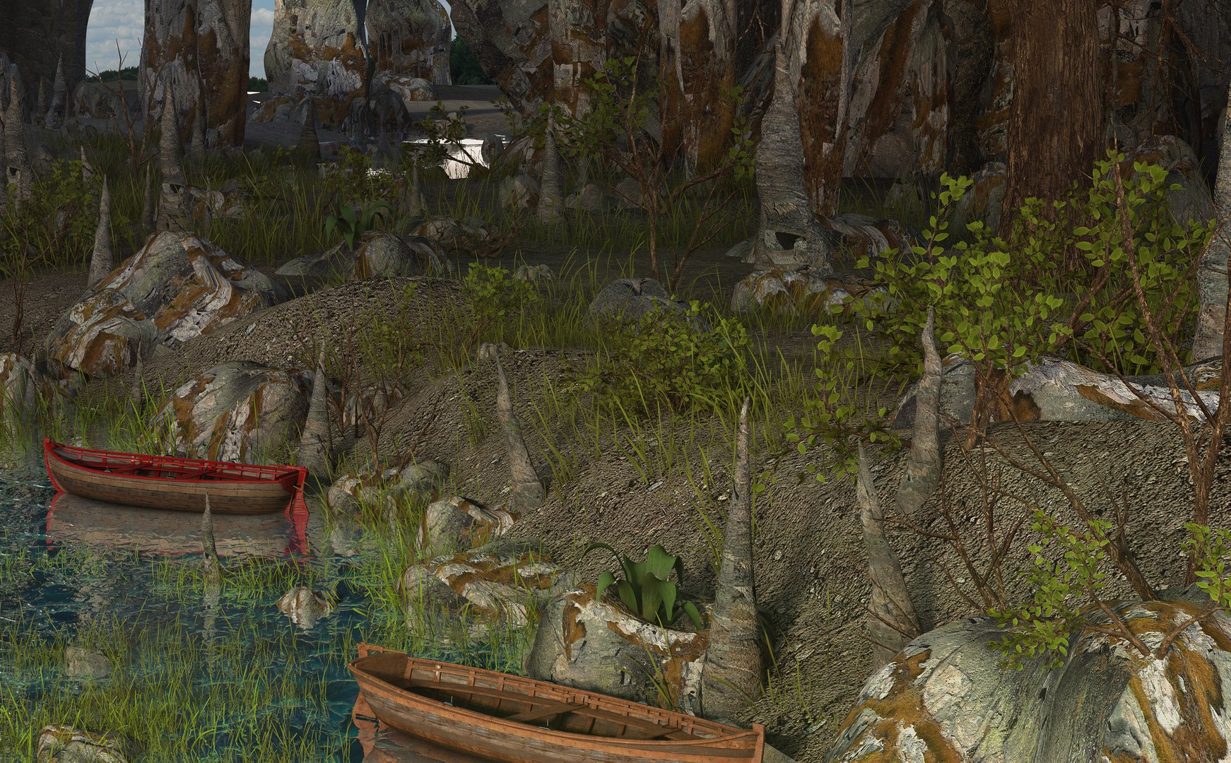 Cave Fantasy River 3D Model - TurboSquid 1391557