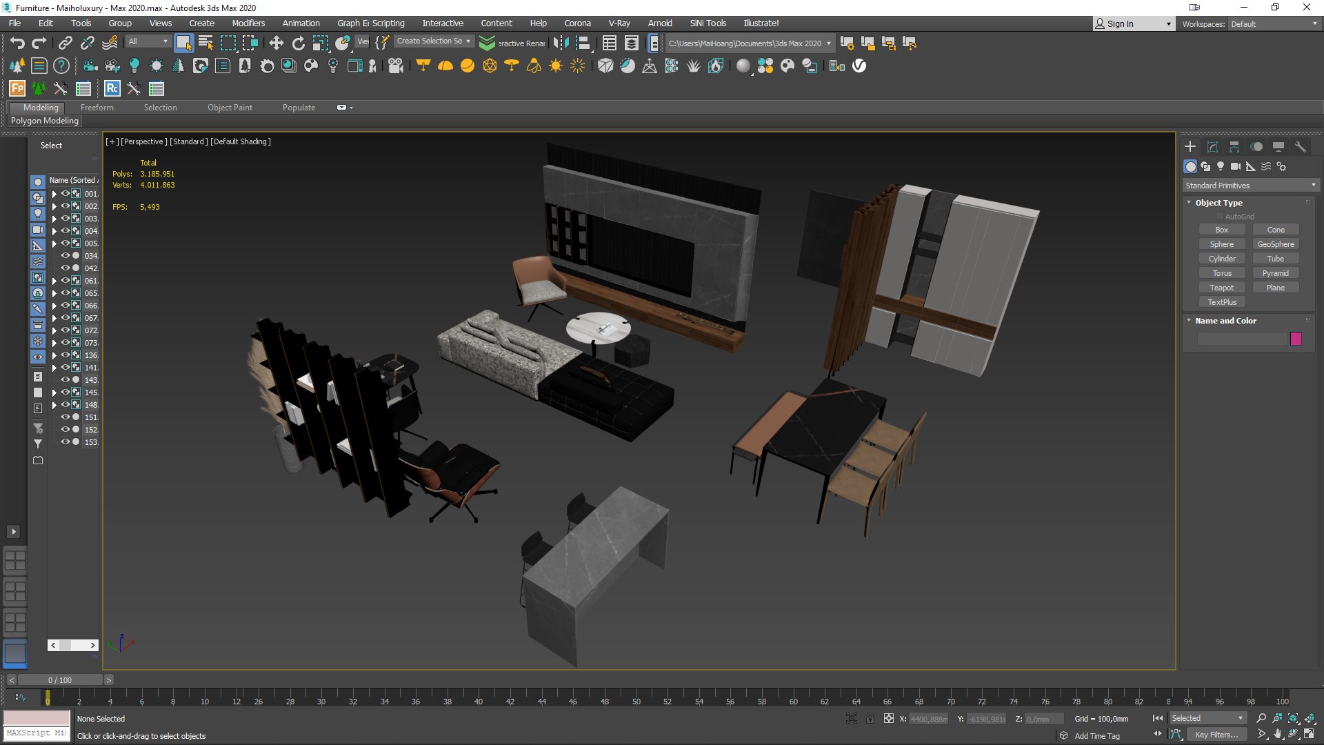 3D Model Furniture Of Apartment - Maiholuxury - MAX FBX OBJ SKP DAE Simlab - TurboSquid 2176767