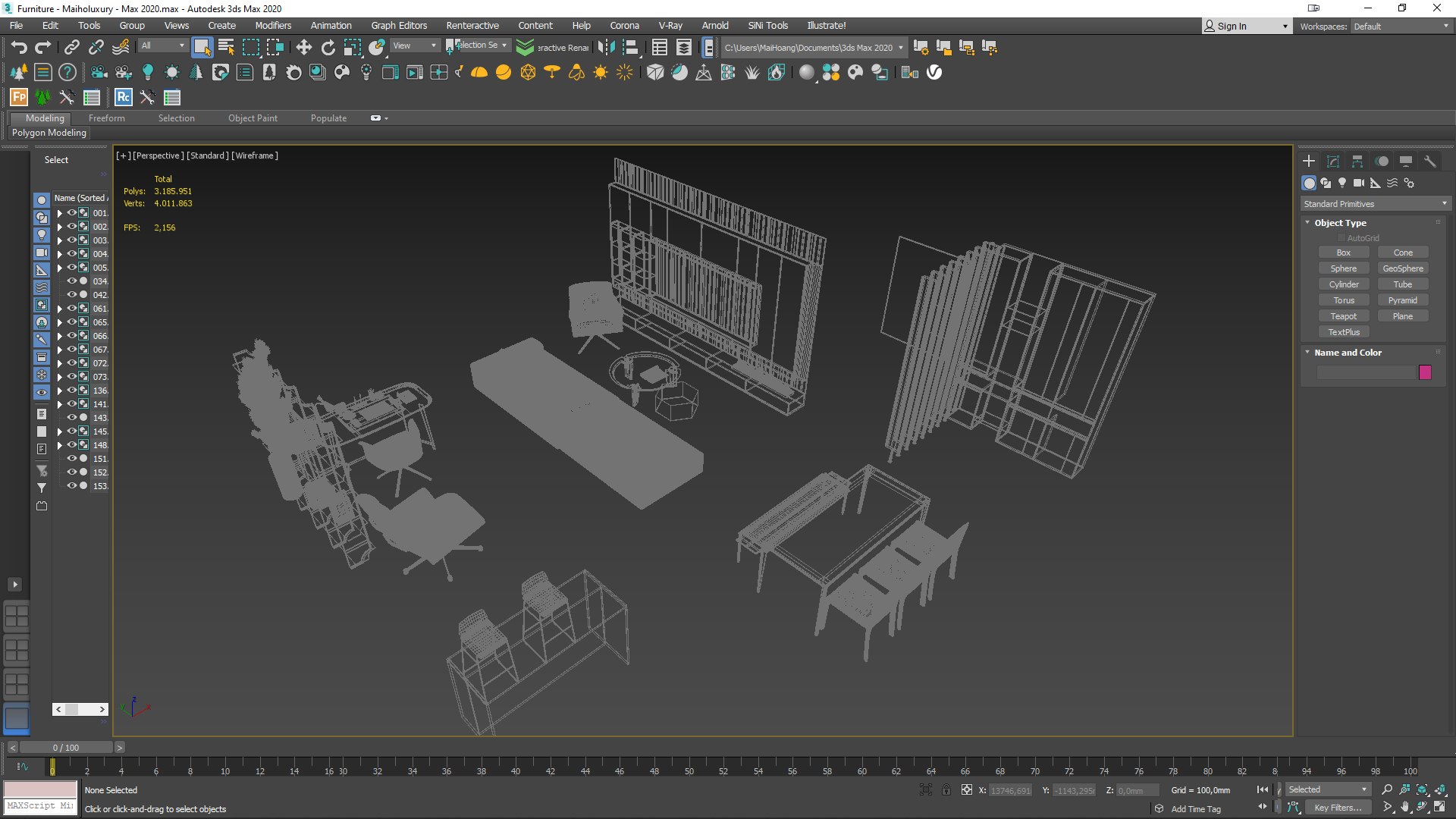 3D Model Furniture Of Apartment - Maiholuxury - MAX FBX OBJ SKP DAE ...
