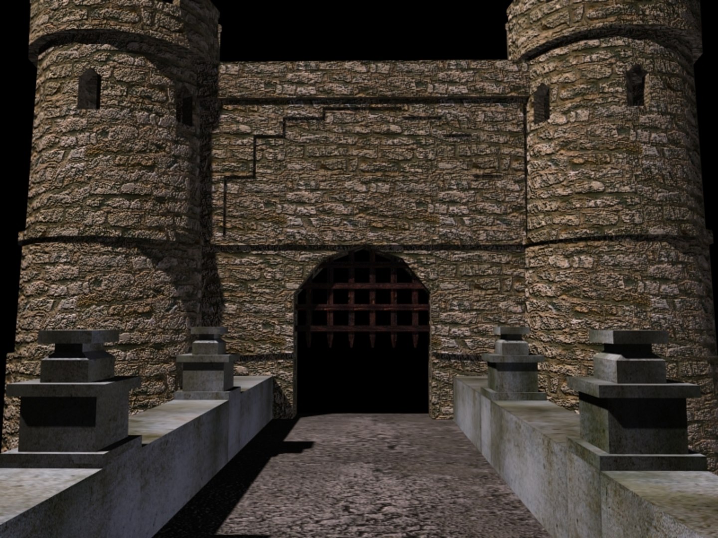 Entrance Castle Bridge 3d Model
