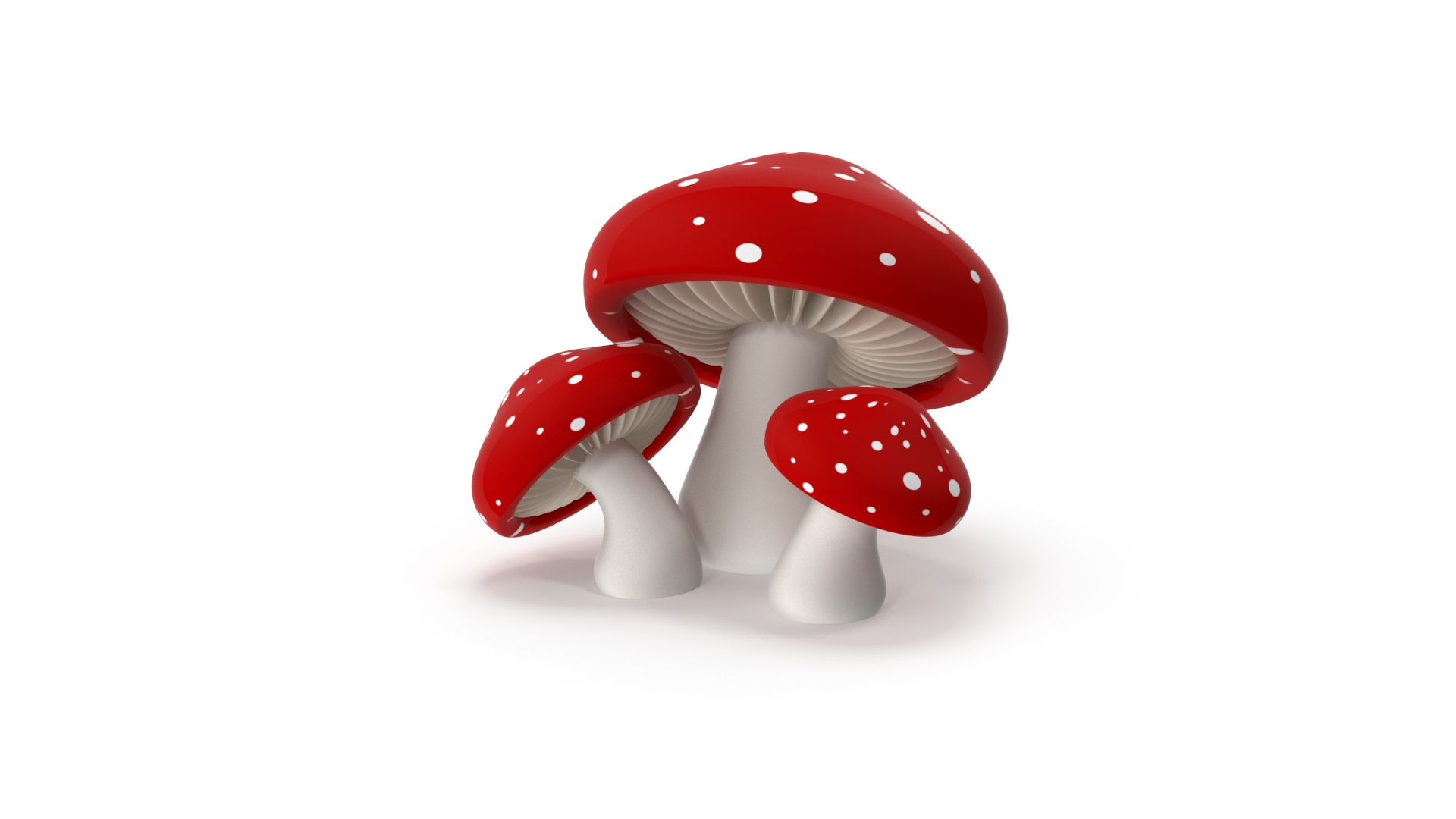 Cartoon Mushrooms 3D Model - TurboSquid 2129299