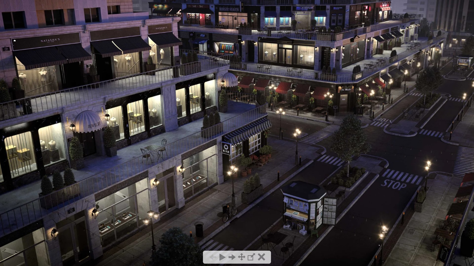 Urban Storefronts Scene Asset 3D 3D - TurboSquid 2288725