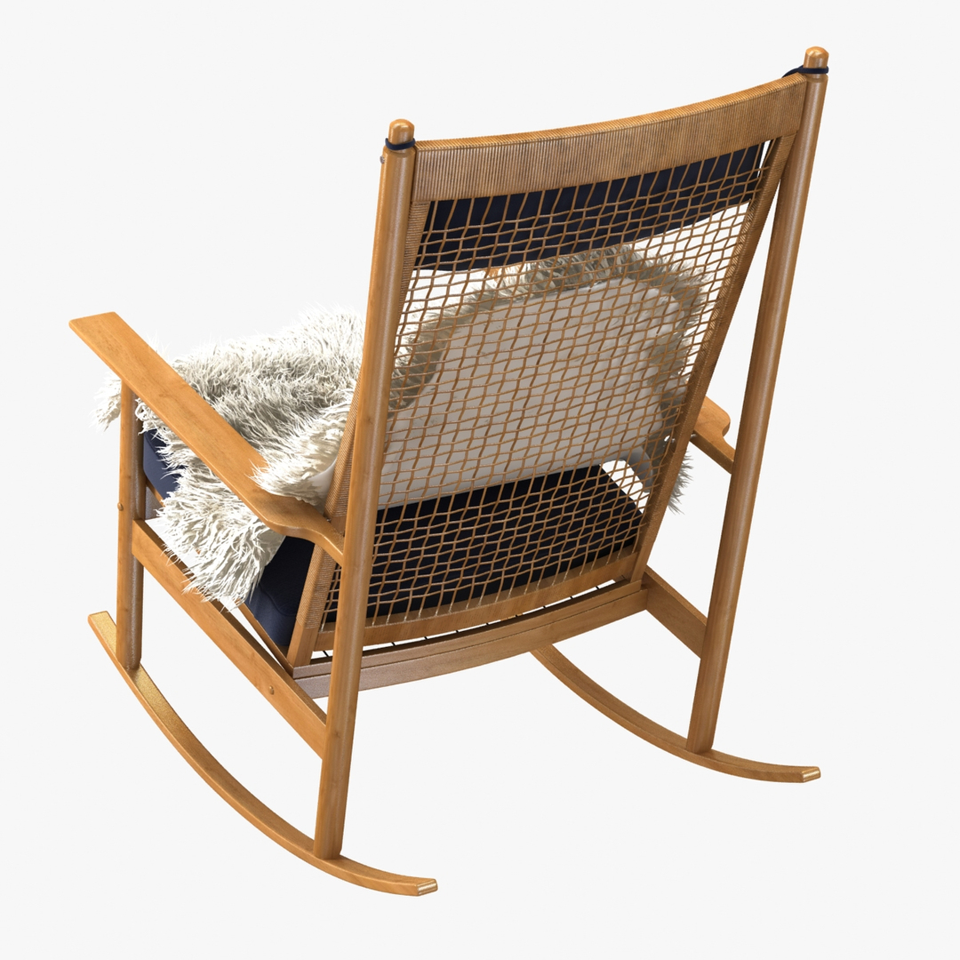 chair teak rocking danish 3d obj