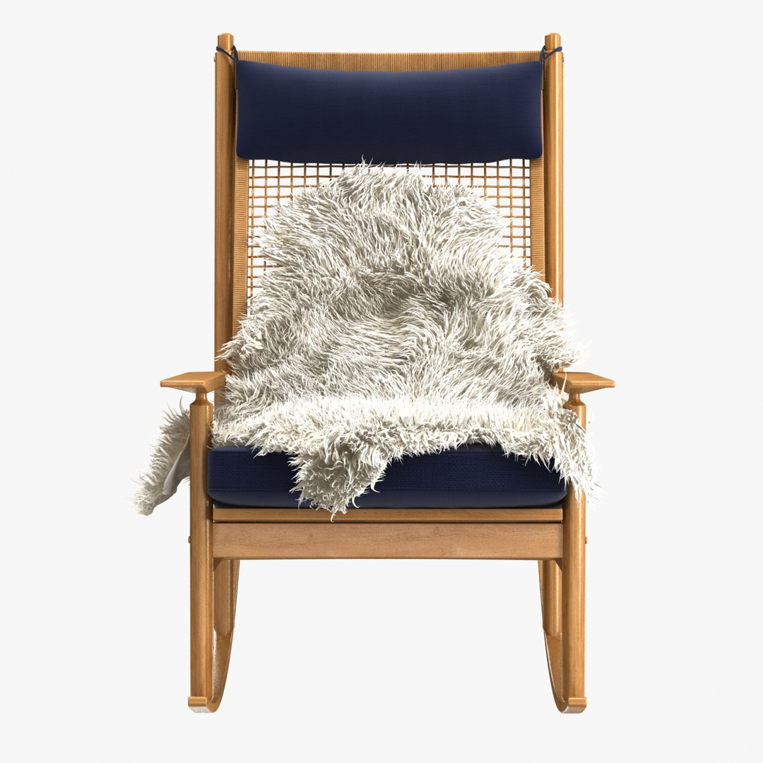 chair teak rocking danish 3d obj