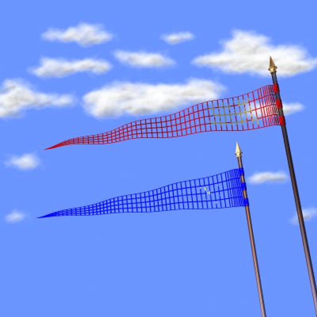3d model pennants flag