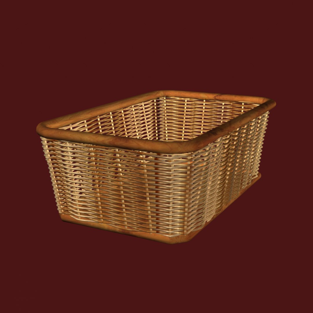 Wicker Basket 3d Model