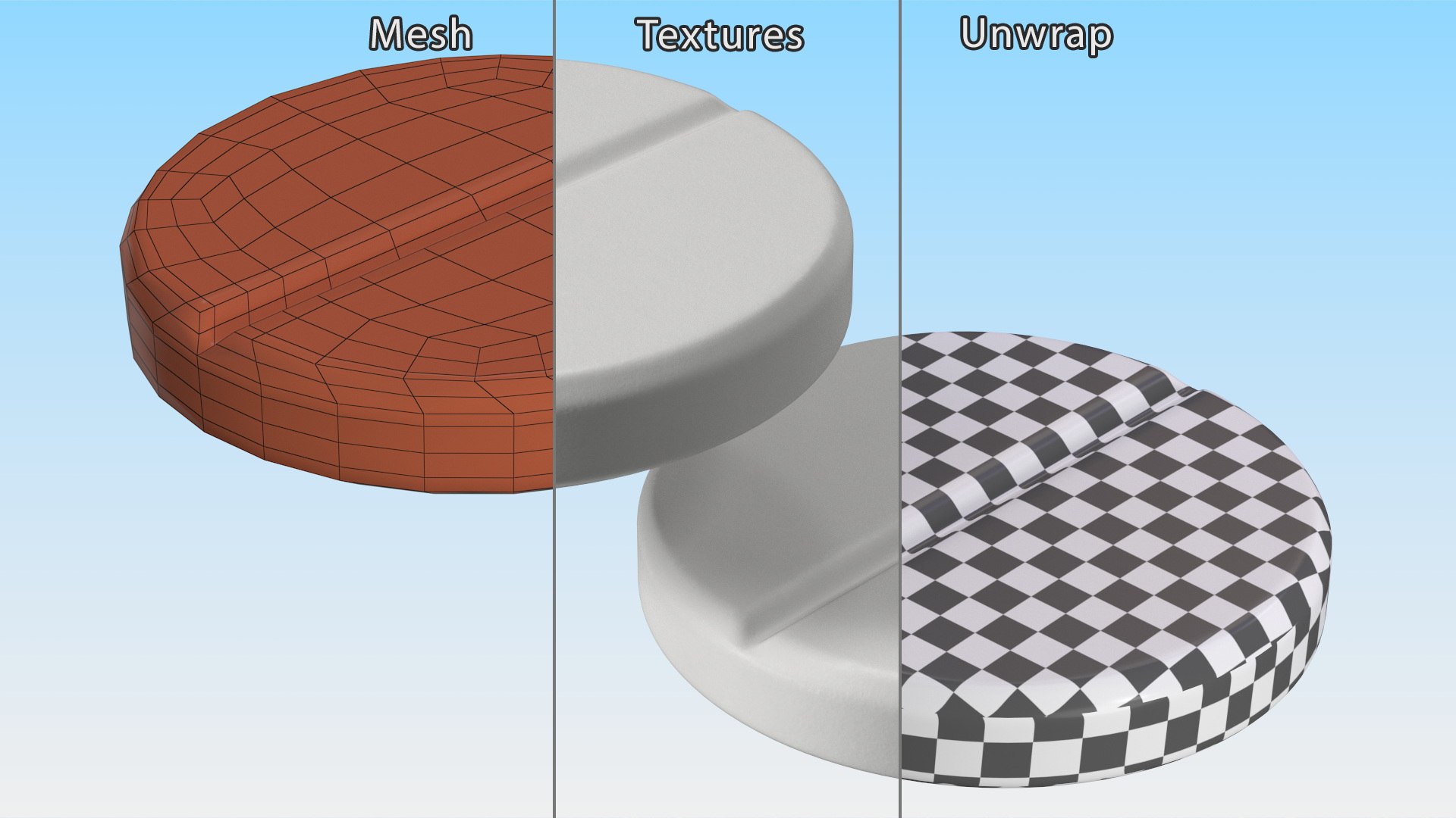 3D Round Split Pill Model - TurboSquid 2342336
