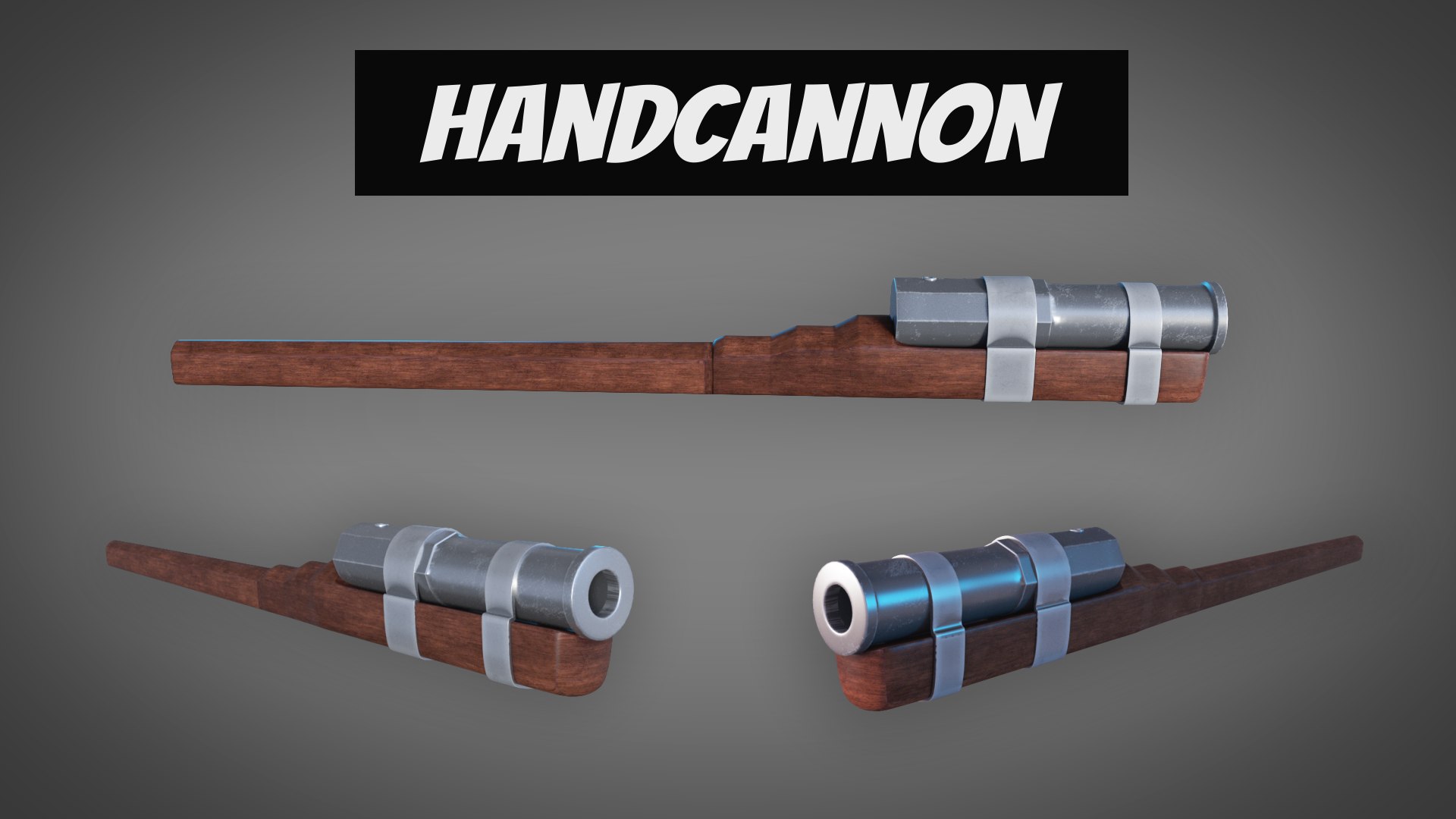 3D Medieval HandCannon 3D Model Lowpoly Low-poly 3D Model Model ...
