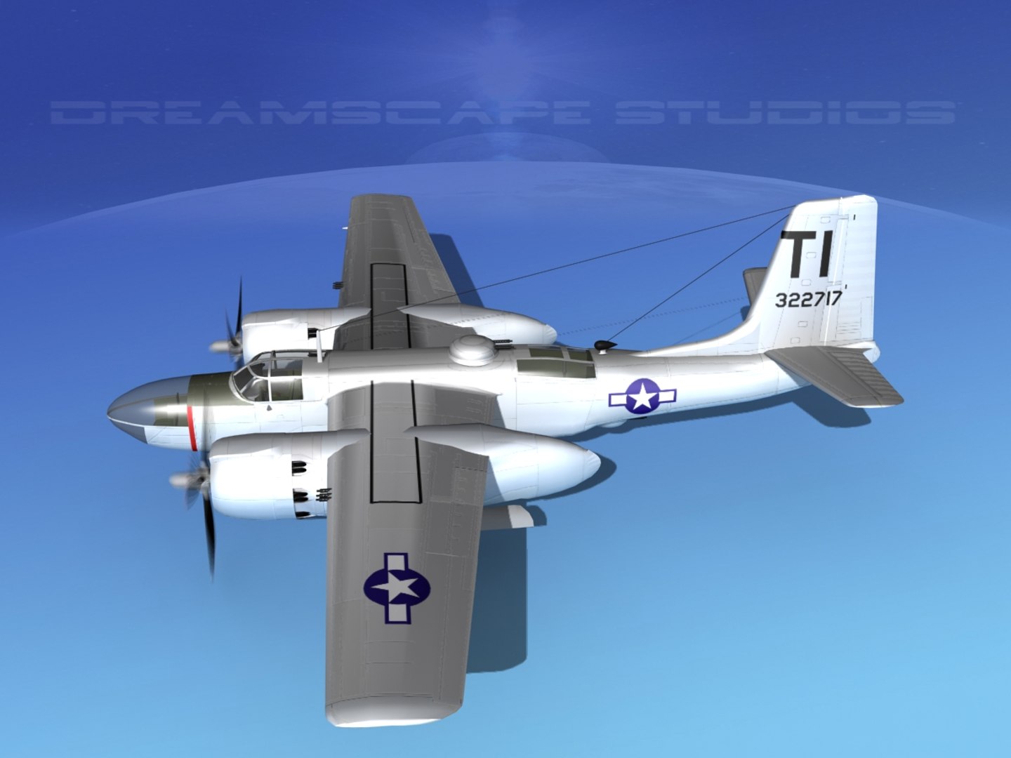 Douglas A-26c A-26 Bomber 3d 3ds