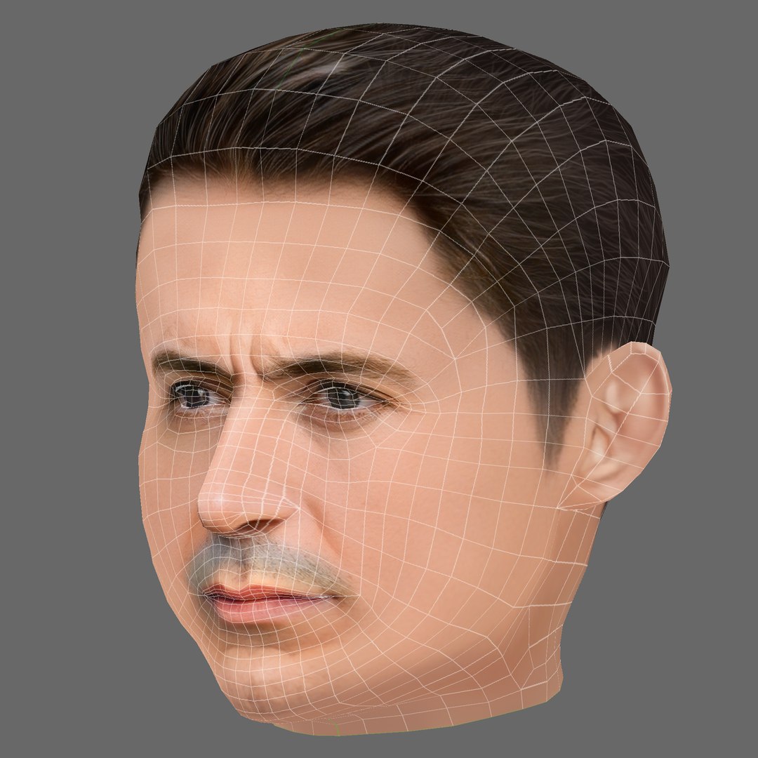 Robert Downey Jr Head - Low Poly Head For Game 3D Model - TurboSquid ...