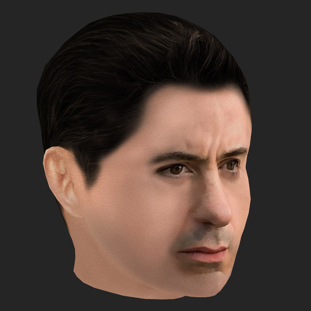 Robert Downey Jr Head - Low poly head for game 3D model - TurboSquid ...