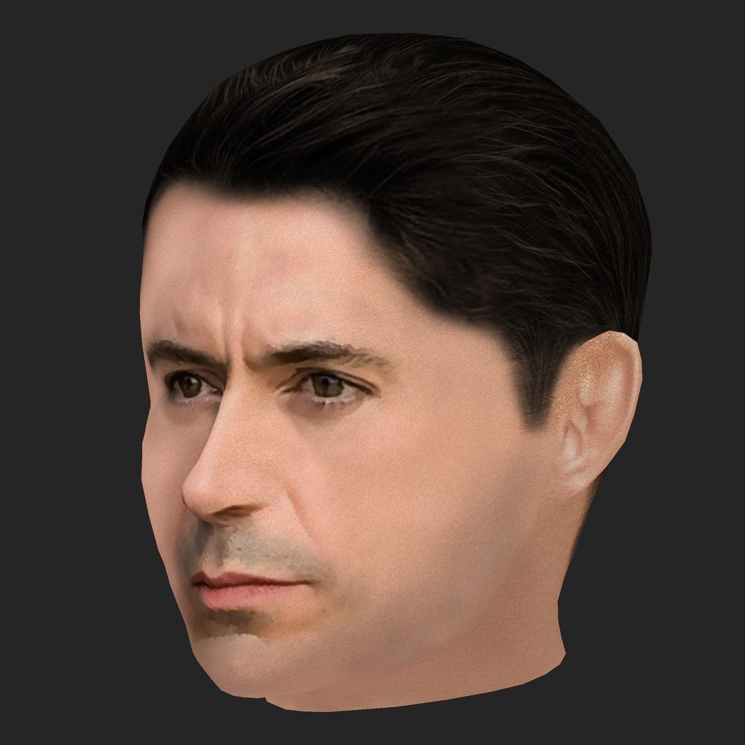 Robert Downey Jr Head - Low poly head for game 3D model - TurboSquid ...