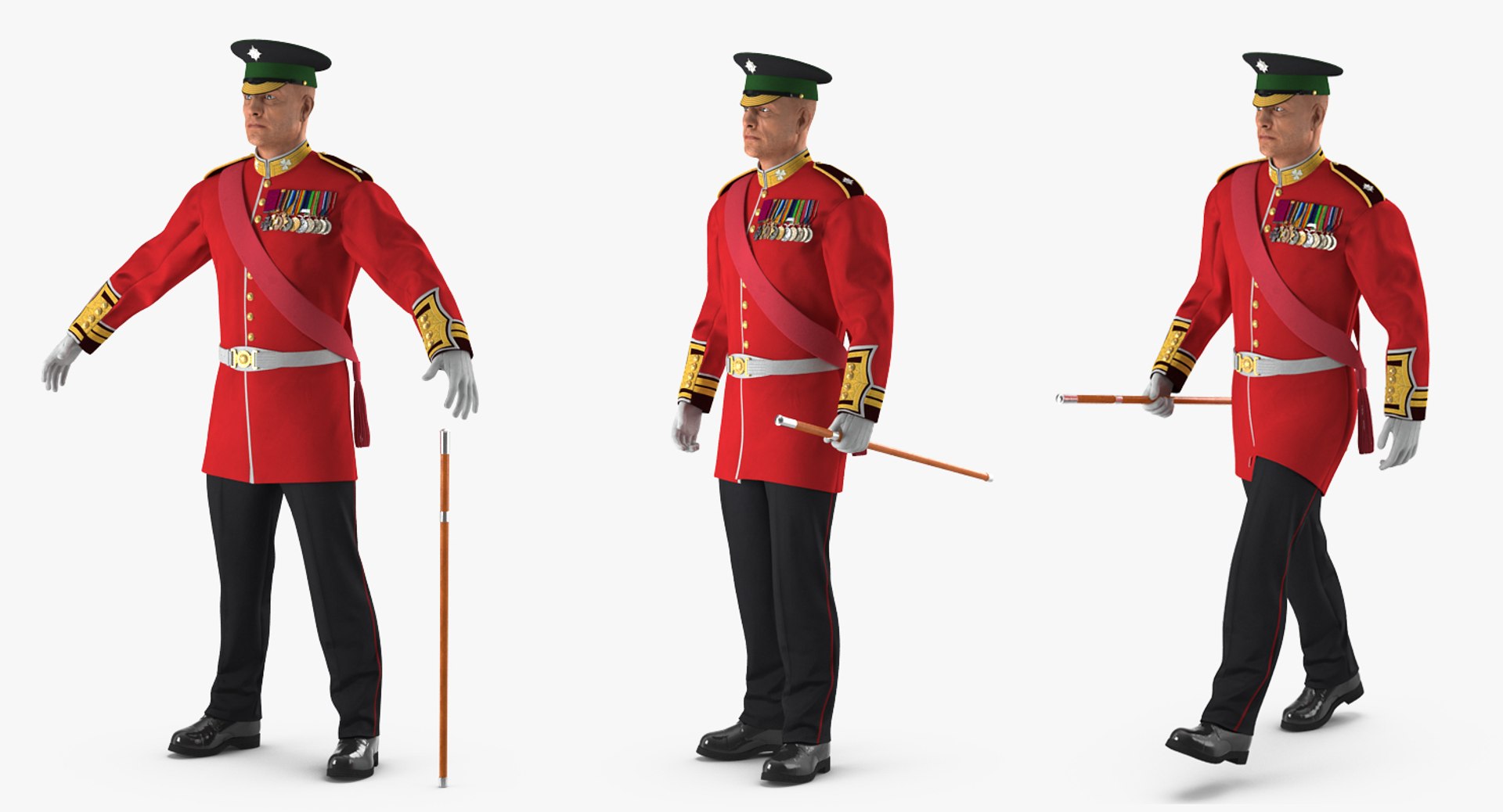 3d irish guard sergeant rigged model